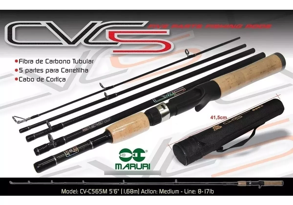 VARA PARA CARRETILHA MARURI CVC5 565C 1,68M - 8-17LB - 5 PARTES ...